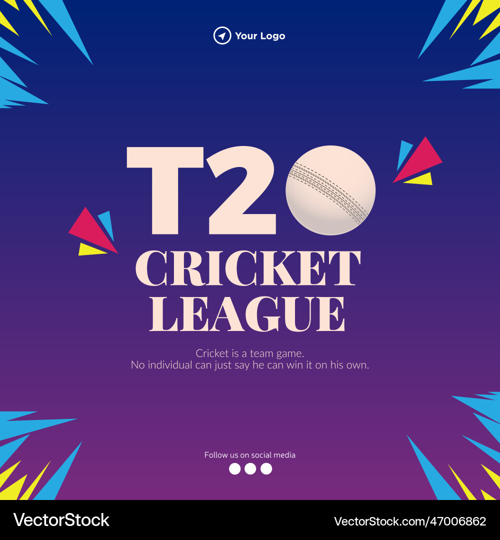 T20 cricket world cup banner design template Vector Image