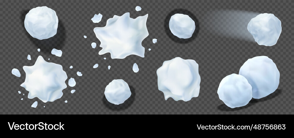 3d snowballs throw snow balls winter game Vector Image