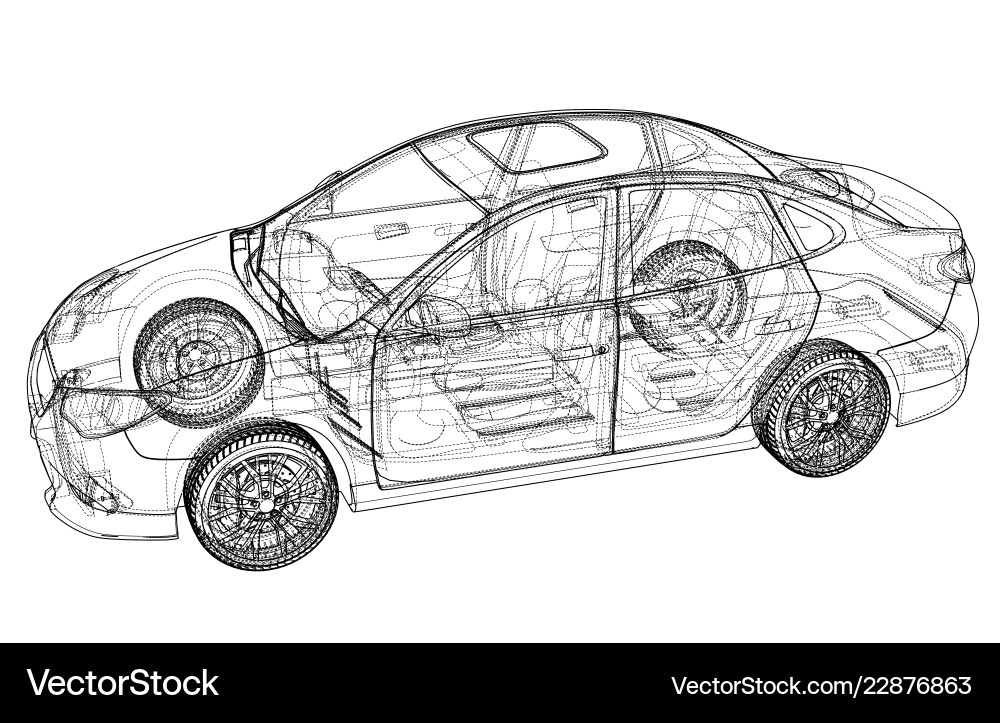 Concept car rendering of 3d Royalty Free Vector Image