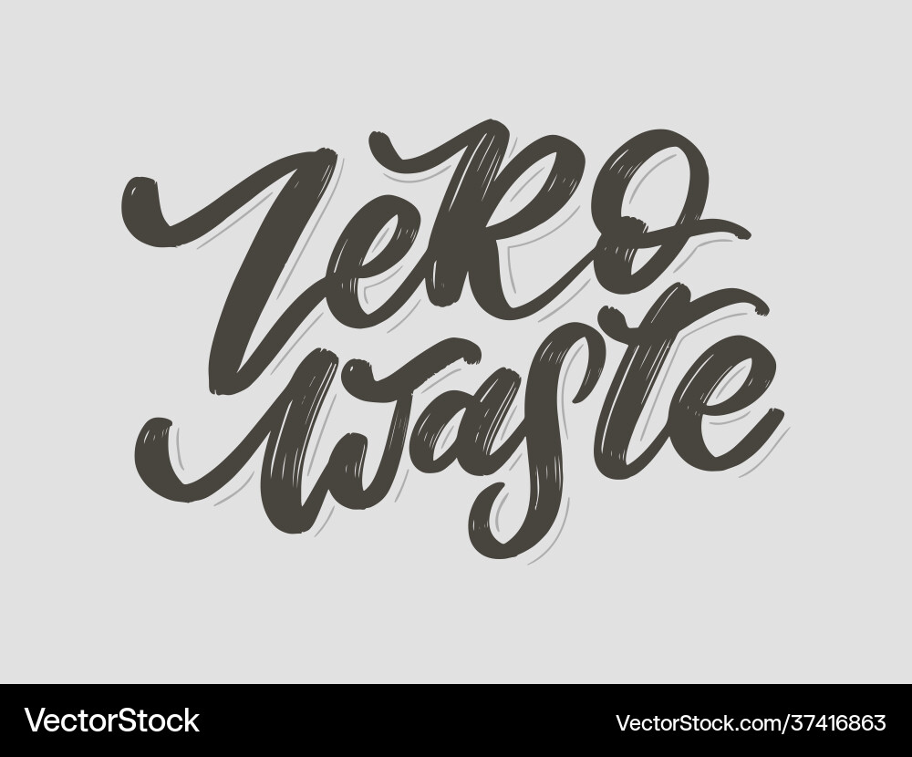 Concept zero waste handwritten text title sign Vector Image