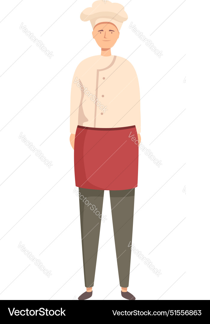 Confident chef man standing wearing uniform Vector Image