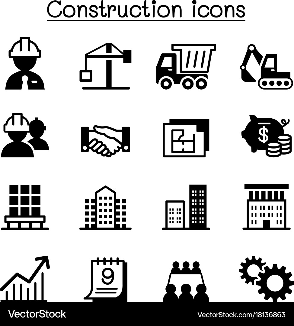 Construction icon set Royalty Free Vector Image