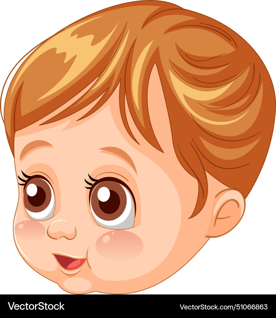 Cute smiling baby face with big eyes Royalty Free Vector