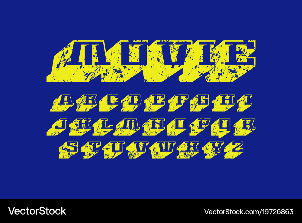 Decorative hollow serif extra bulk font Royalty Free Vector