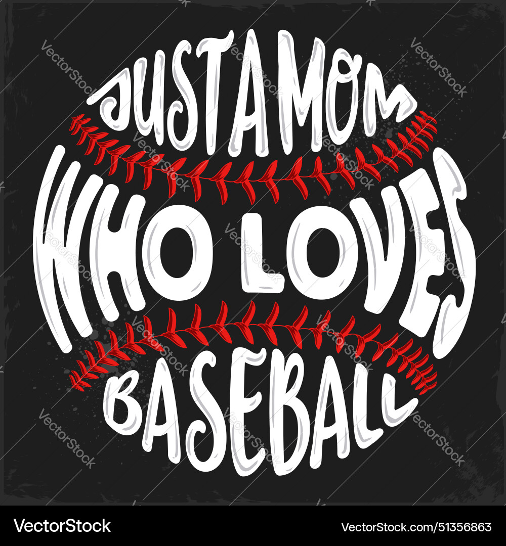 Hand drawn baseball ball calligram with red lacing
