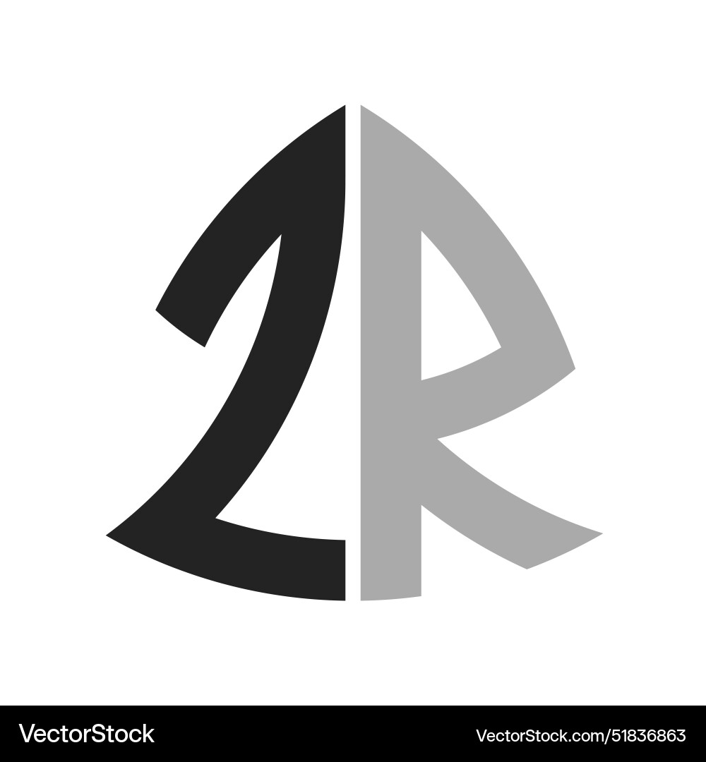 Modern creative zr logo design letter icon Vector Image