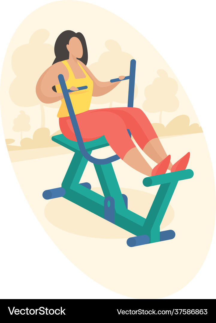Outdoor Rower Workout Royalty Free Vector Image
