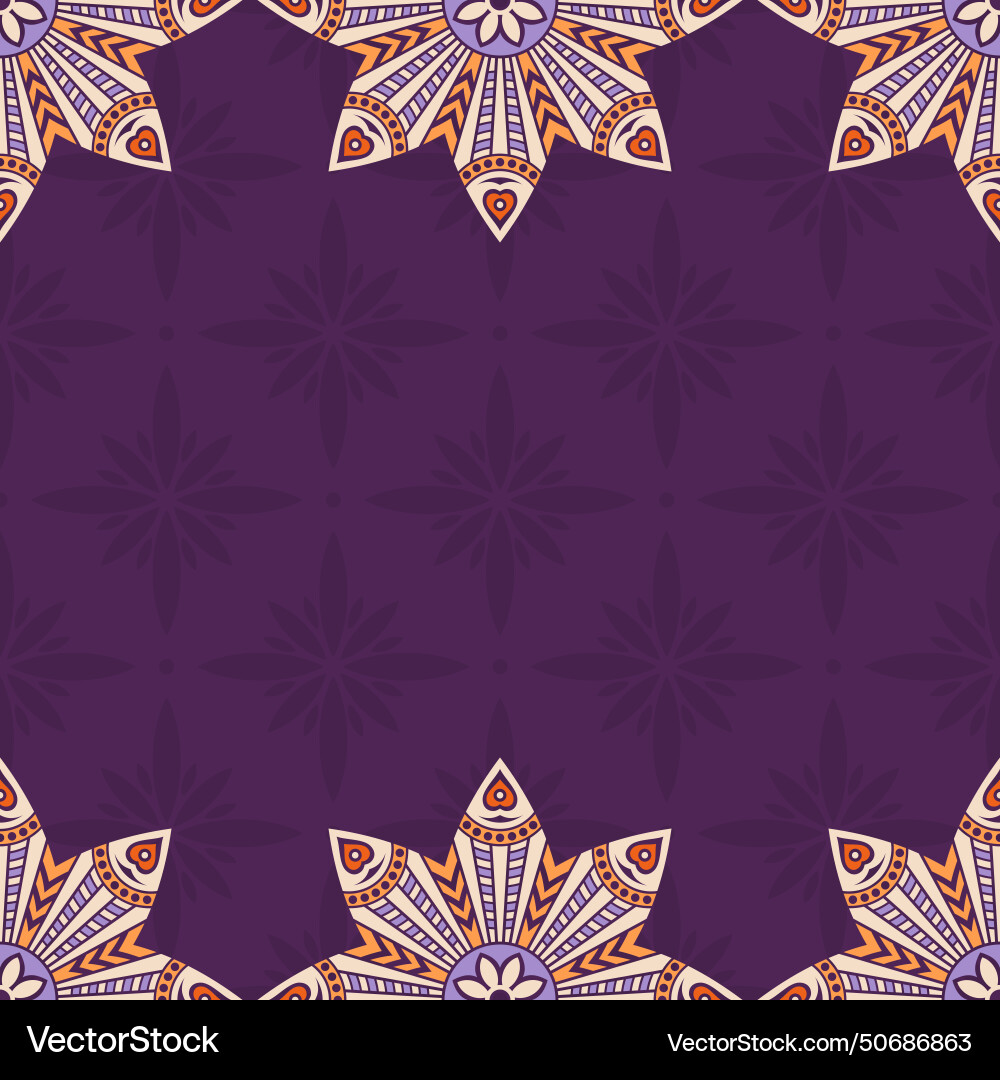 Seamless border pattern with mandalas mandala Vector Image