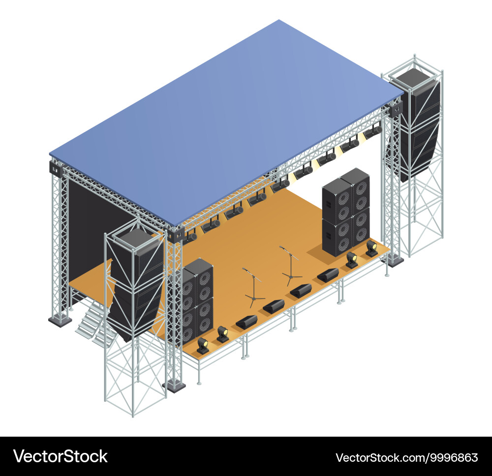 Stage isometric poster Royalty Free Vector Image