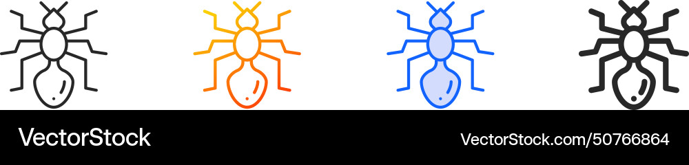 Ant iconthin linear gradient blue stroke and bold Vector Image