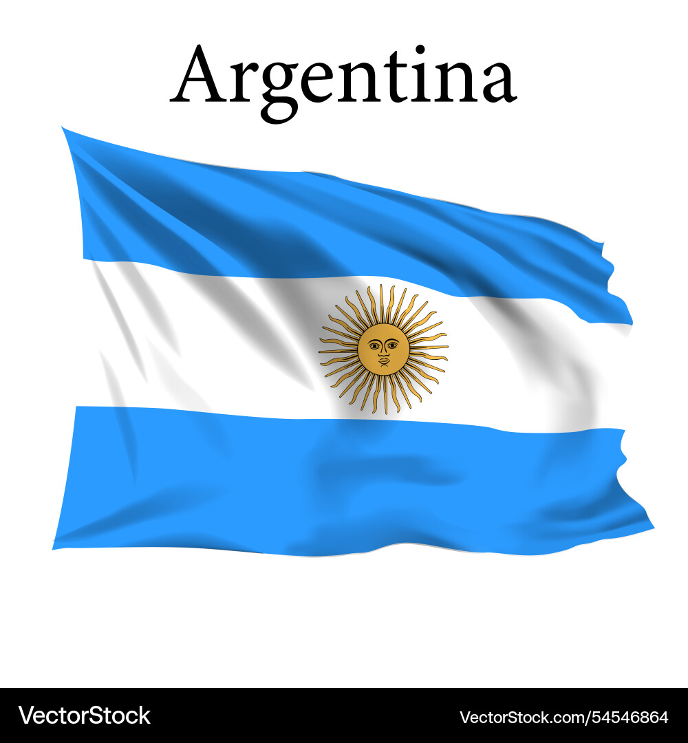 Argentina flag clipart realistic Royalty Free Vector Image