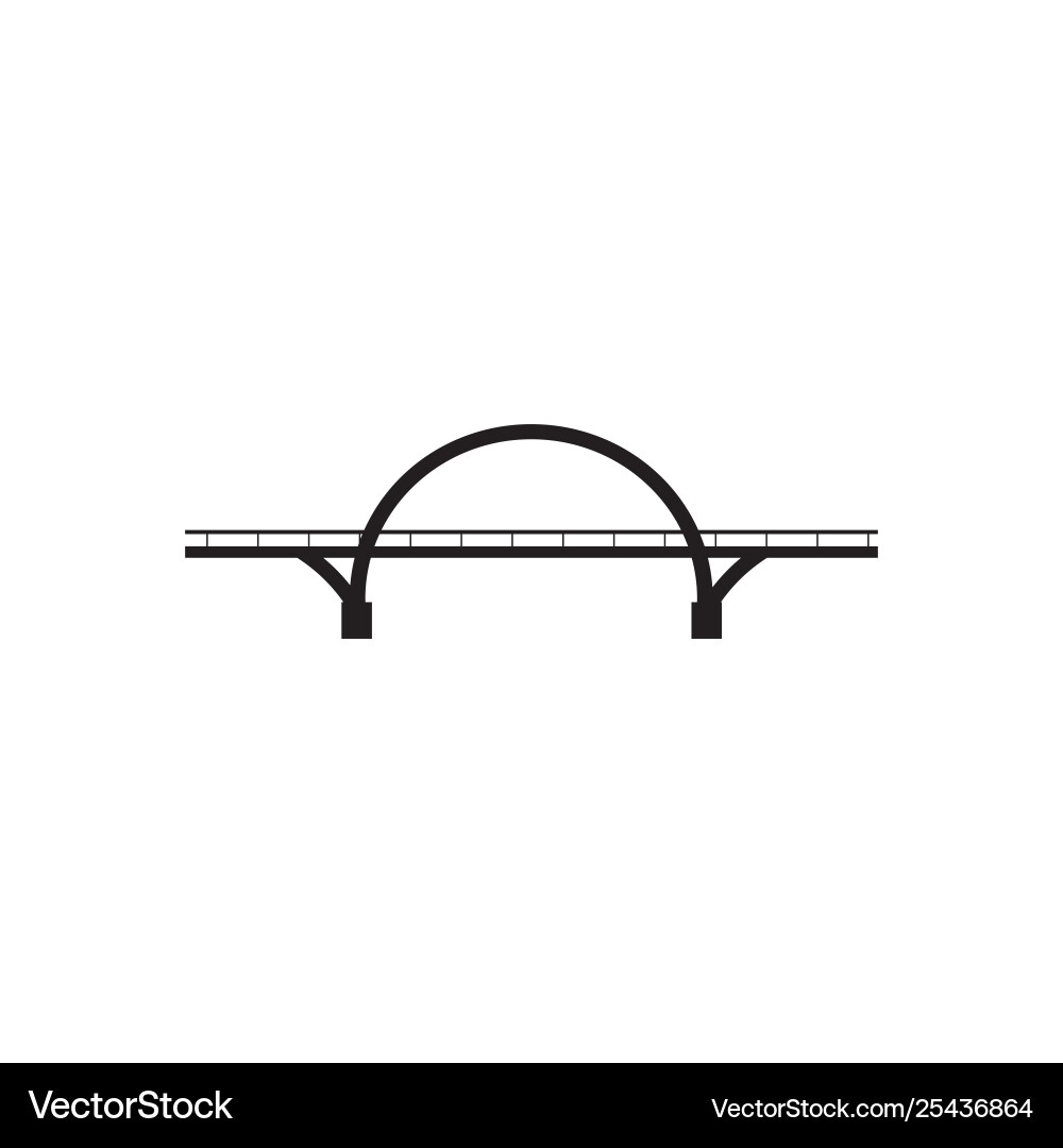 Bridge icon black on white background Royalty Free Vector