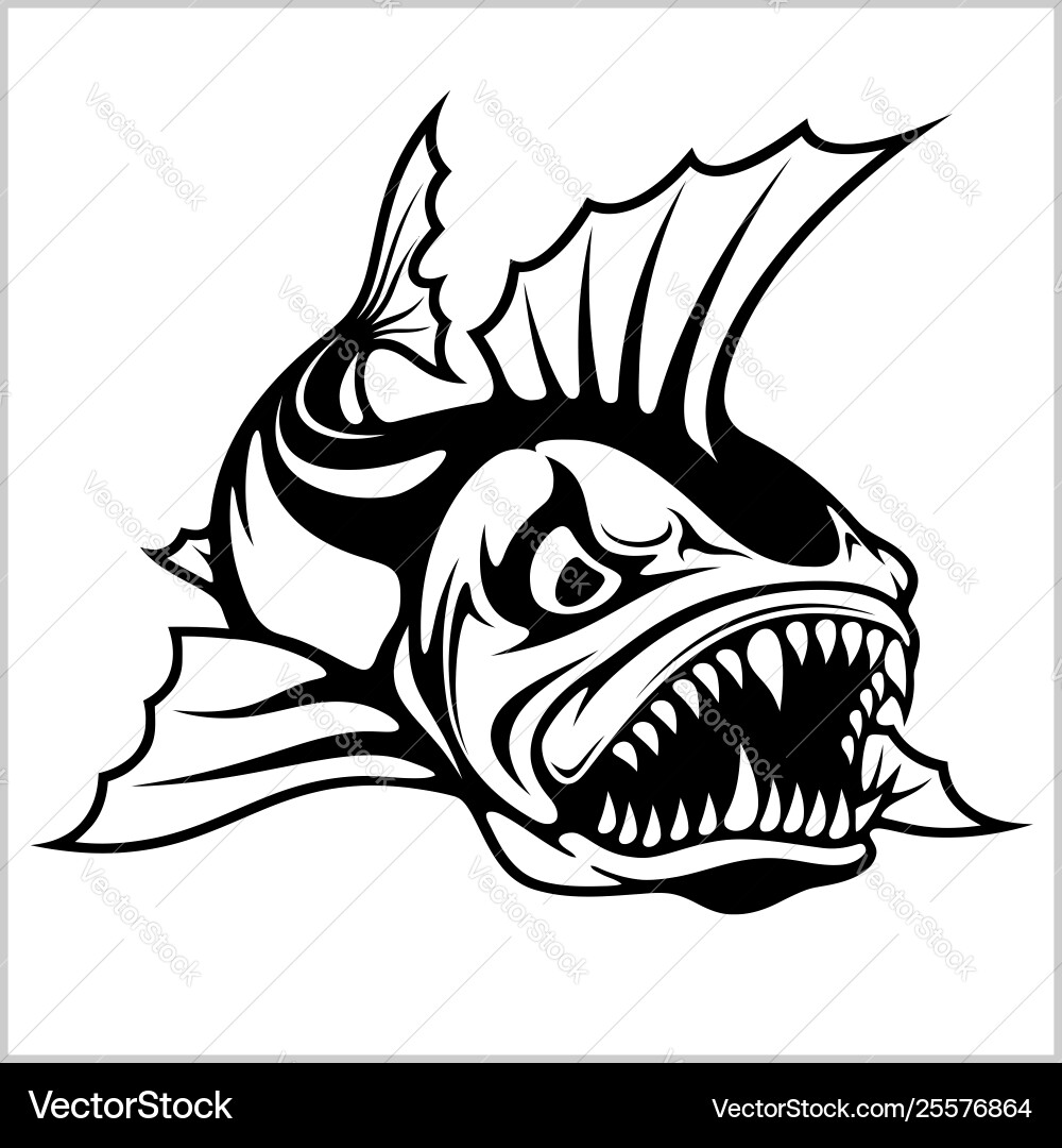 Cartoon monster fish Royalty Free Vector Image