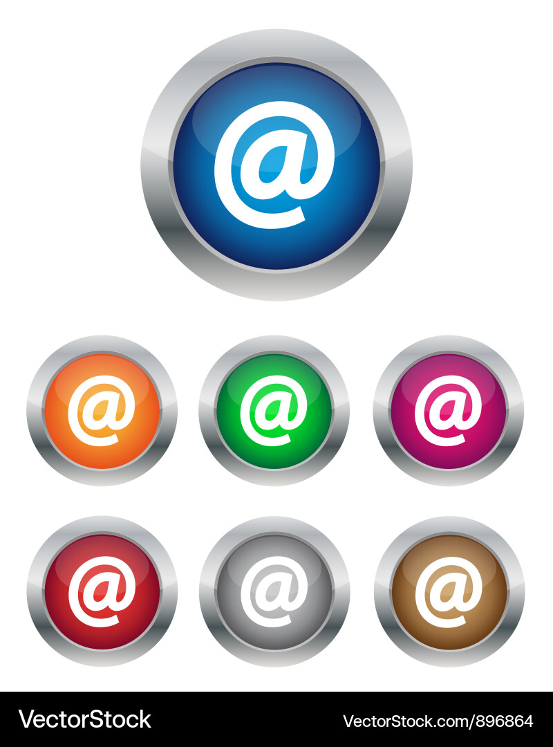 Email buttons Royalty Free Vector Image - VectorStock