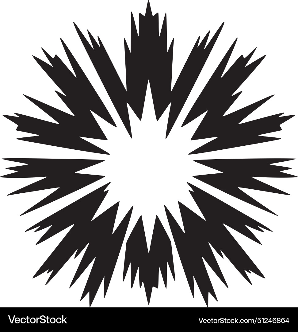Explosion - black and white Royalty Free Vector Image