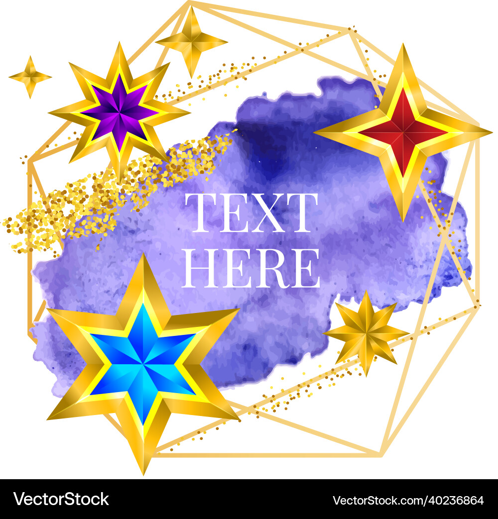 Gold frame paint hand painted brush stroke Vector Image