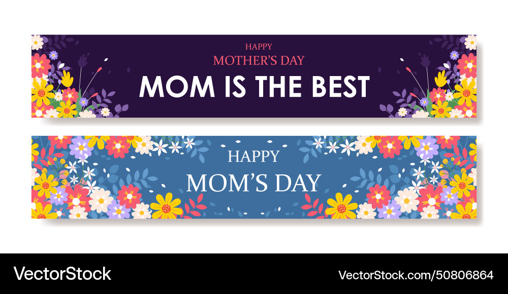 Happy mothers day set banner for header Royalty Free Vector