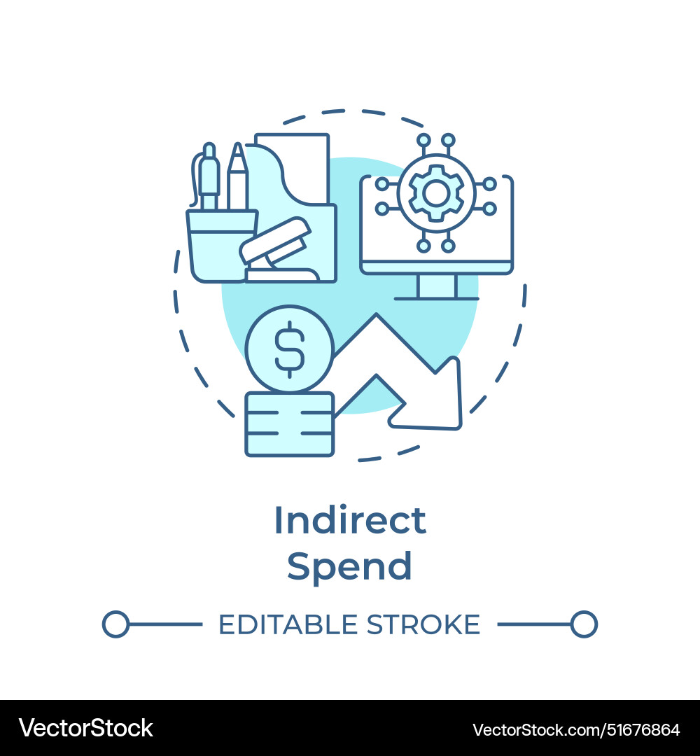Indirect spend soft blue concept icon Royalty Free Vector