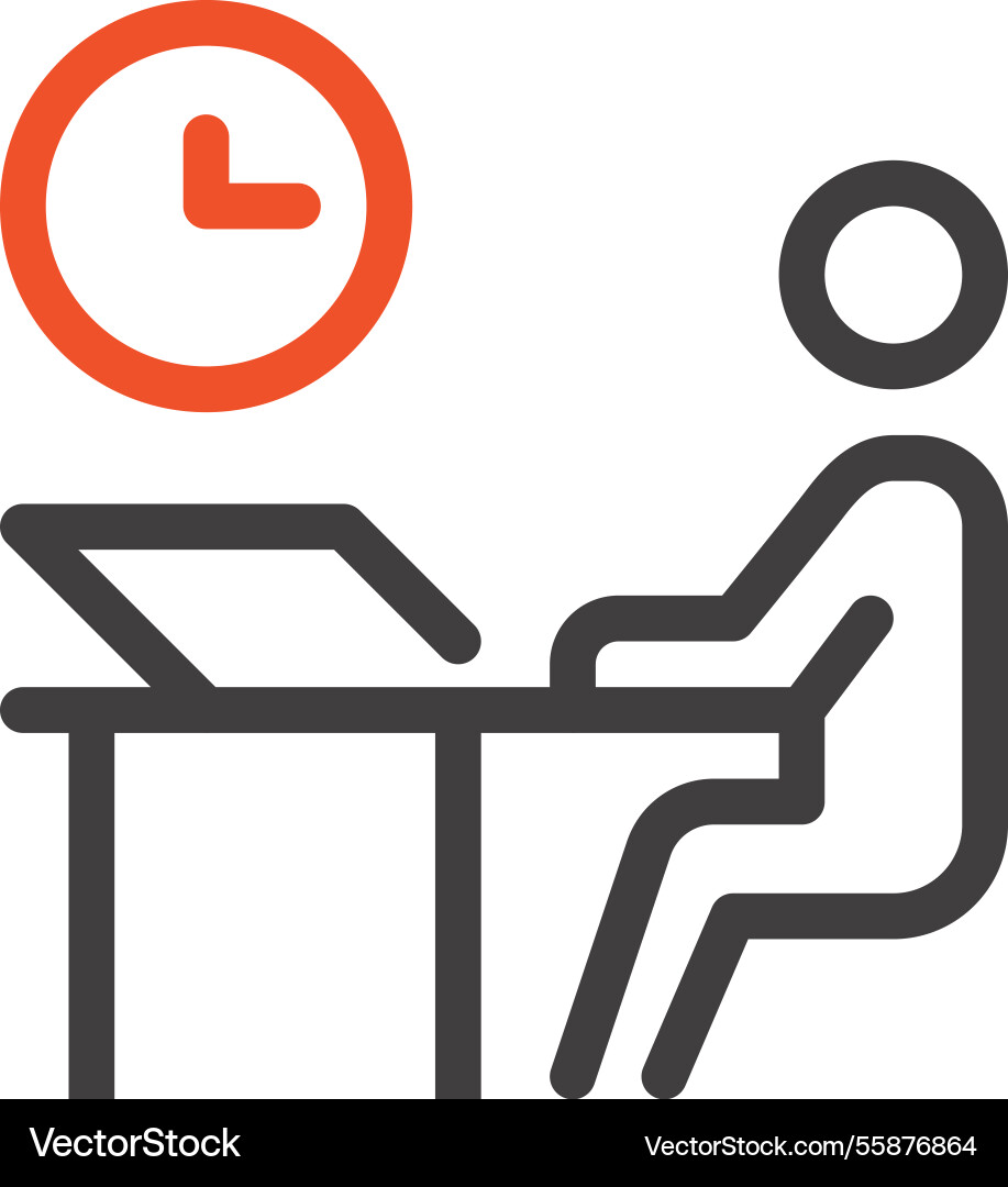 Overtime work Royalty Free Vector Image - VectorStock