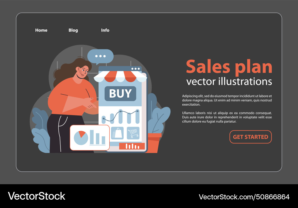 Sales plan strategy a strategic approach Vector Image
