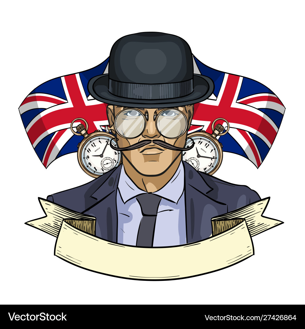 Sketch british man Royalty Free Vector Image - VectorStock