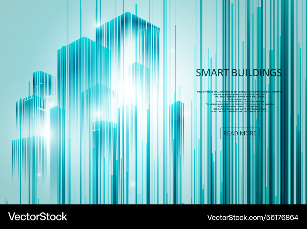 Smart building concept design for city Royalty Free Vector