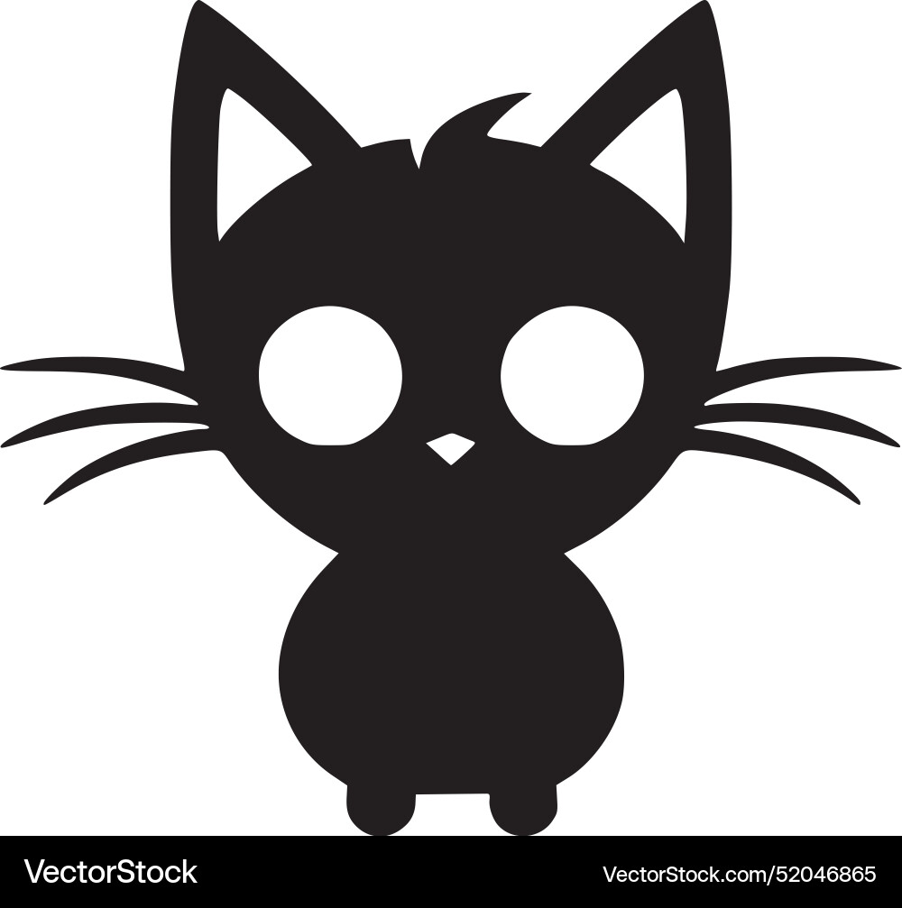 Cat - black and white Royalty Free Vector Image
