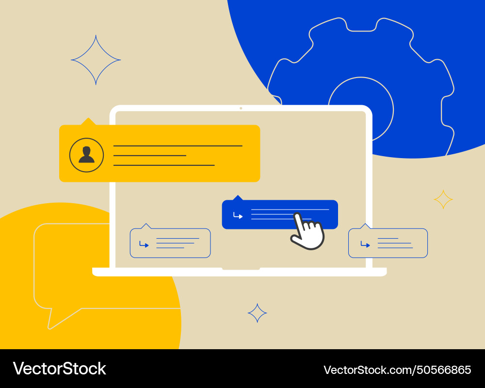 Customer service messaging template for business Vector Image