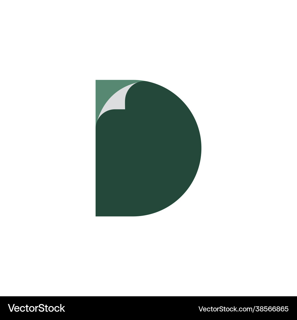 D with paper logo design Royalty Free Vector Image