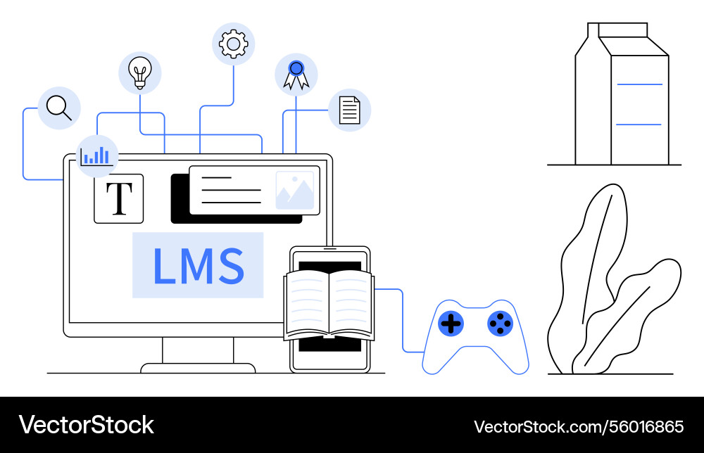 Digital learning management system Royalty Free Vector Image