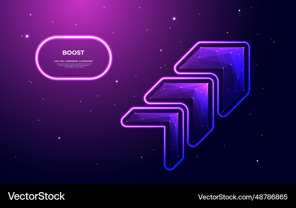 Futuristic neon speed arrow up boost and fast Vector Image