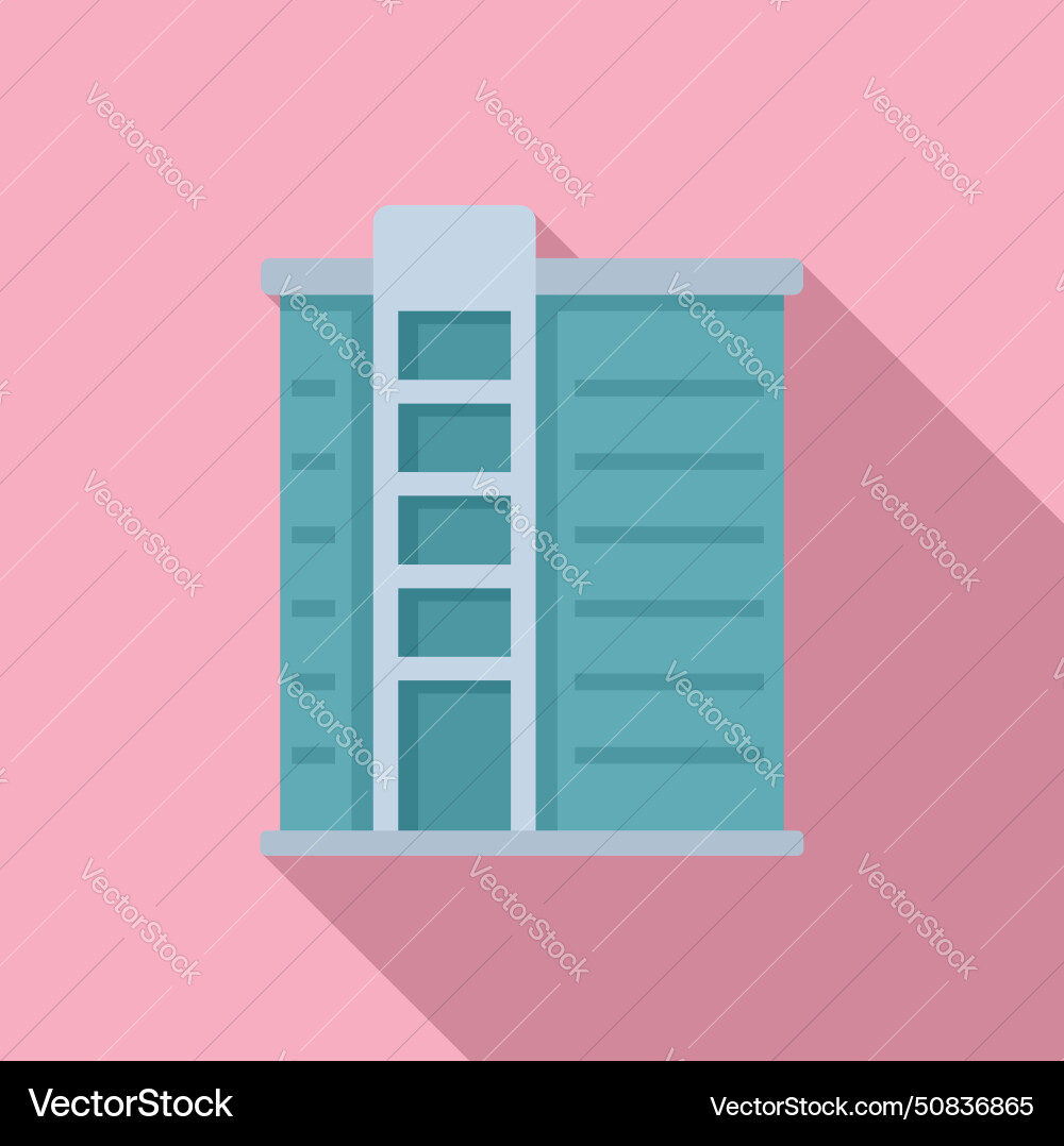 Glass multistory building icon flat street Vector Image