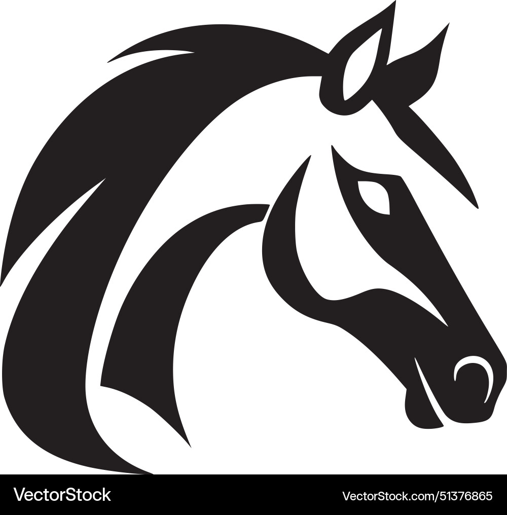 Horse - black and white Royalty Free Vector Image