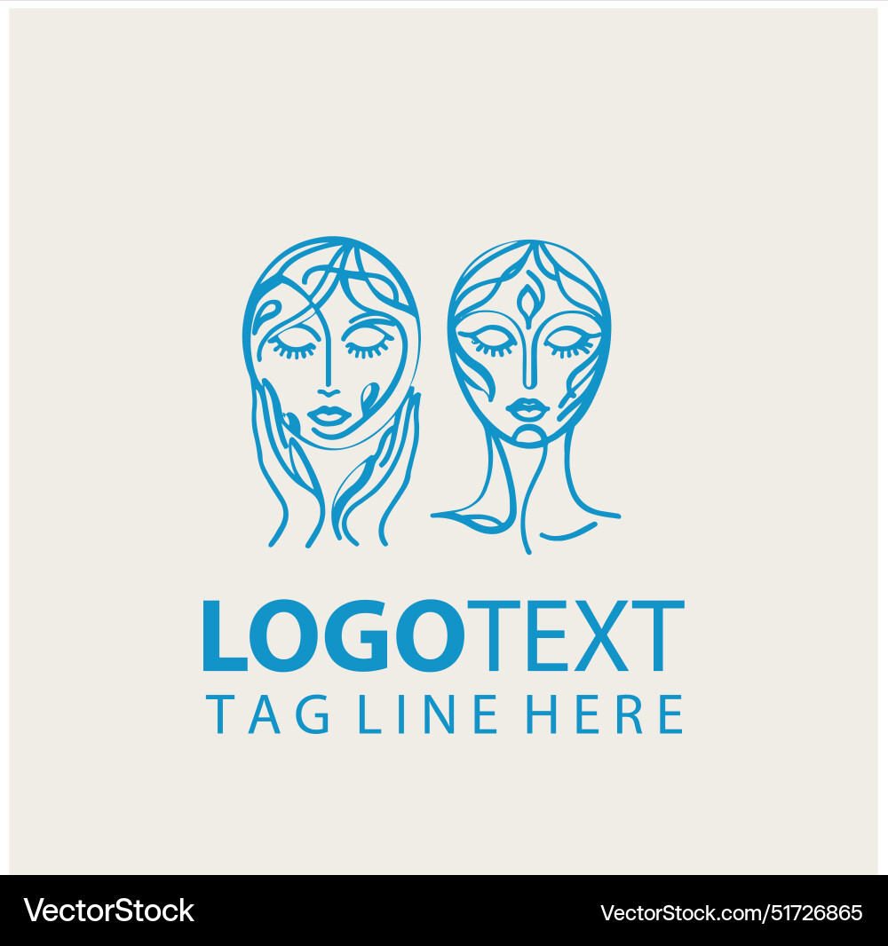 Lady face logo Royalty Free Vector Image - VectorStock