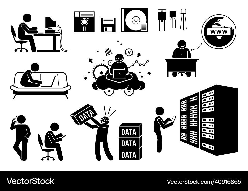 Modern history information age multimedia Vector Image