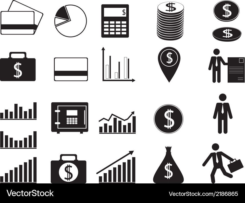 Money Icon Set Royalty Free Vector Image - VectorStock