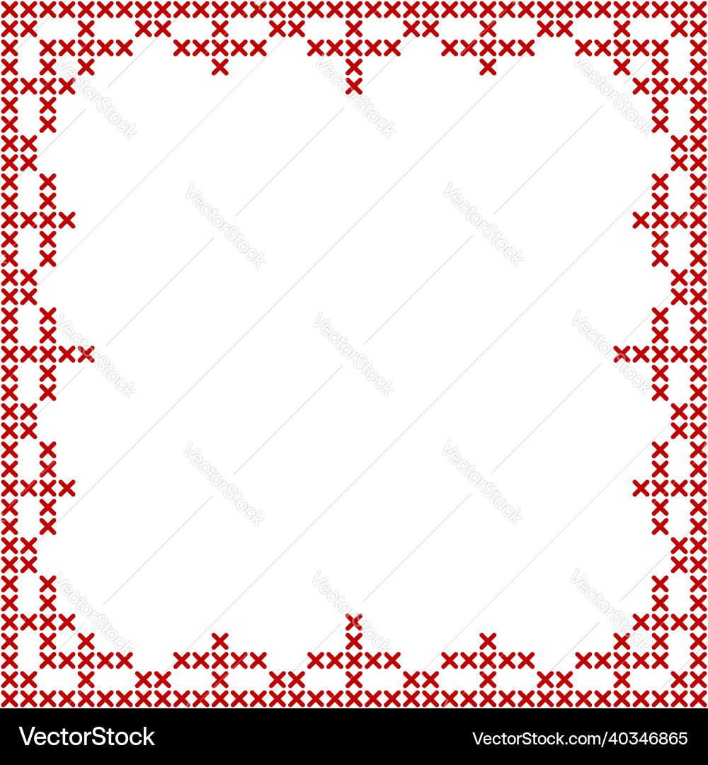 Red Cross Stitch Border Pattern Royalty Free Vector Image