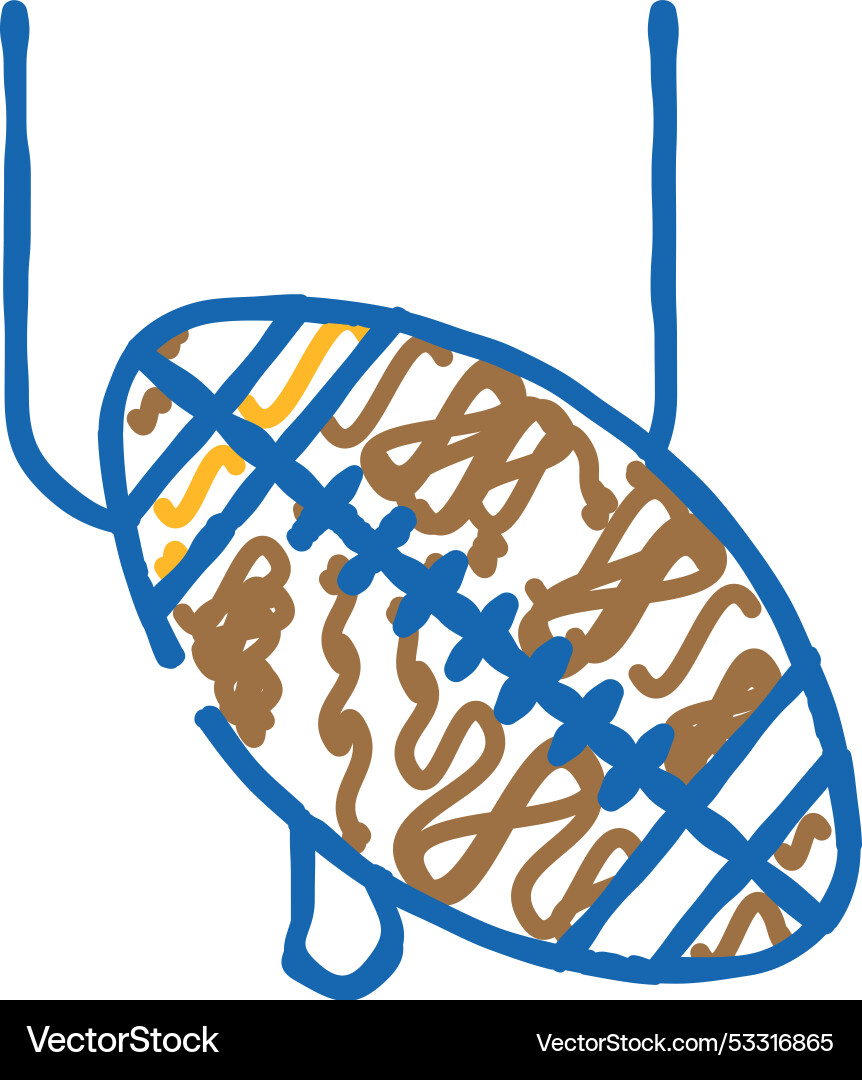 Rugby game ball and gate icon doodle Royalty Free Vector