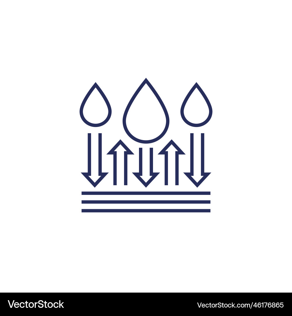 Waterproof water resistant material line icon Vector Image