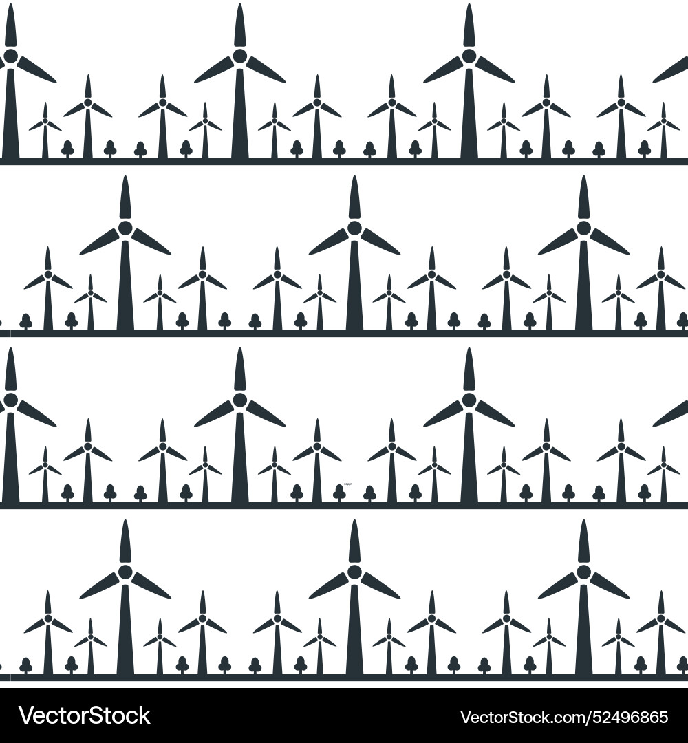 Wind turbine eco station seamless pattern Vector Image