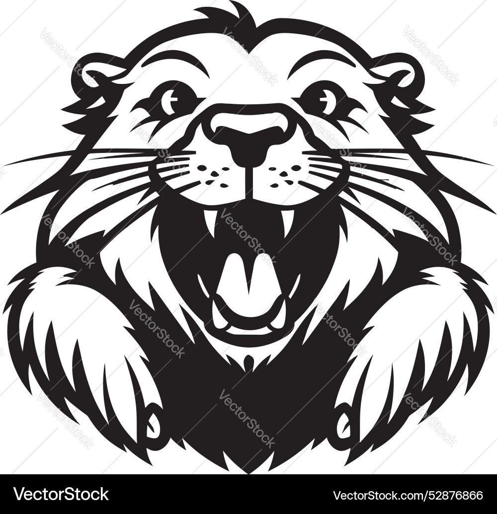 Black beaver heraldry kingdom insignia Royalty Free Vector