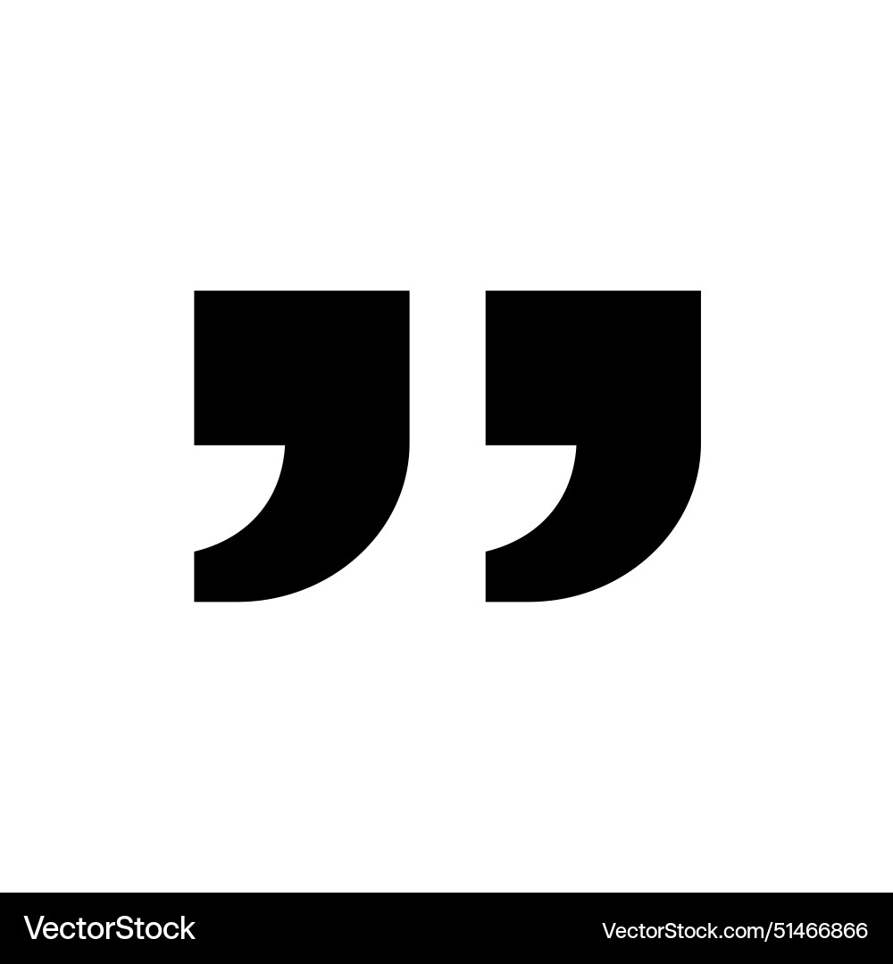 Black quotation mark quote symbol icon Royalty Free Vector