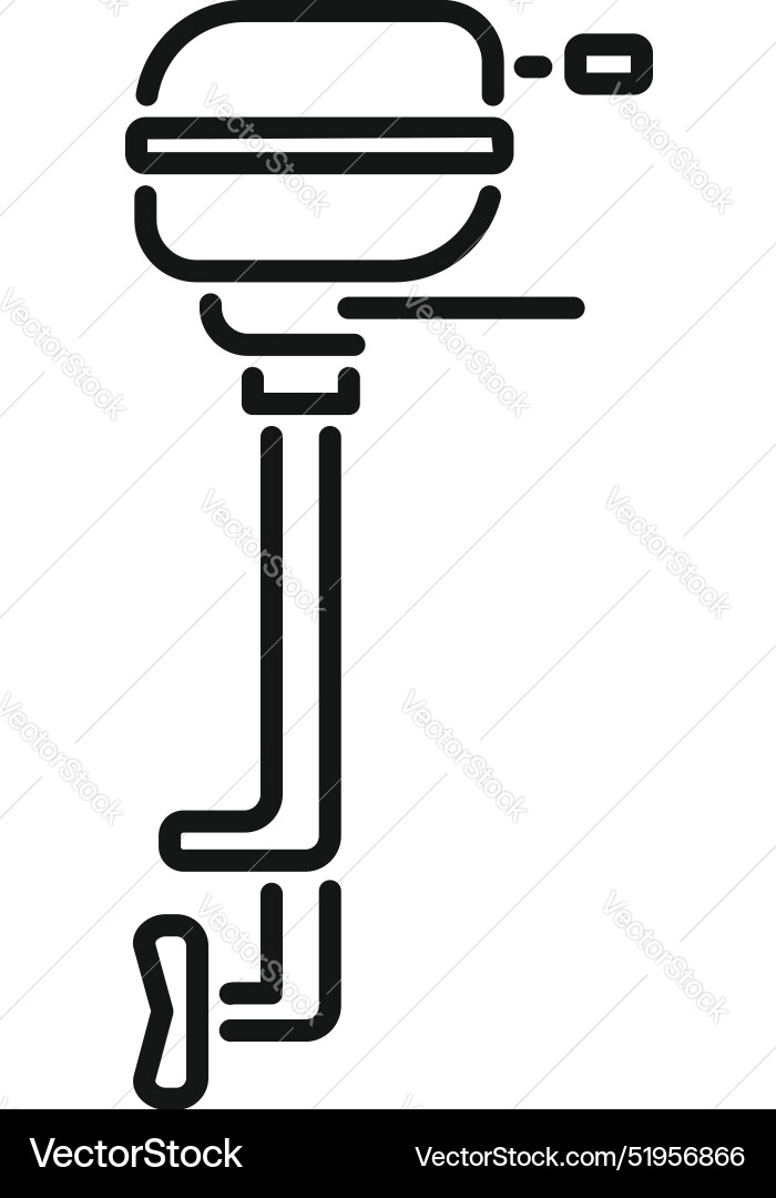 Boat motor engine hanging from transom isolated Vector Image