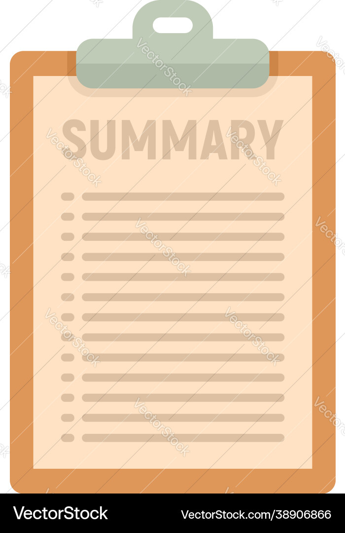 Company summary icon flat isolated Royalty Free Vector Image
