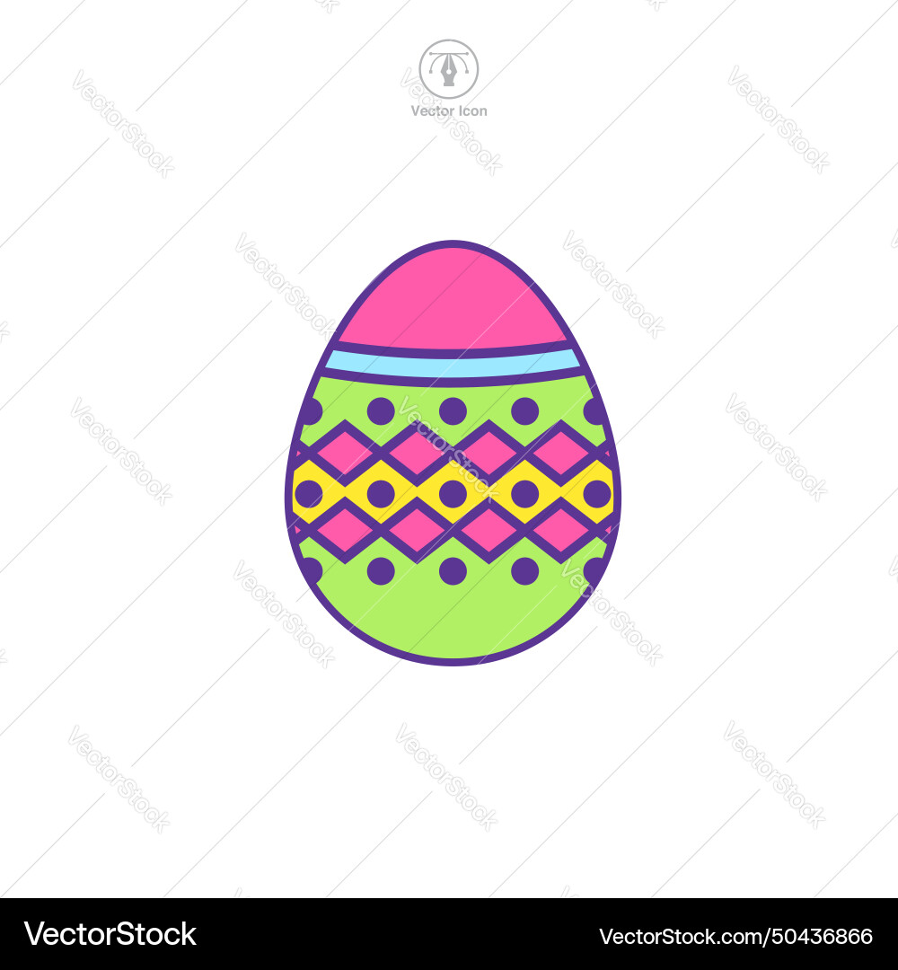 Easter egg day festival icon symbol Royalty Free Vector