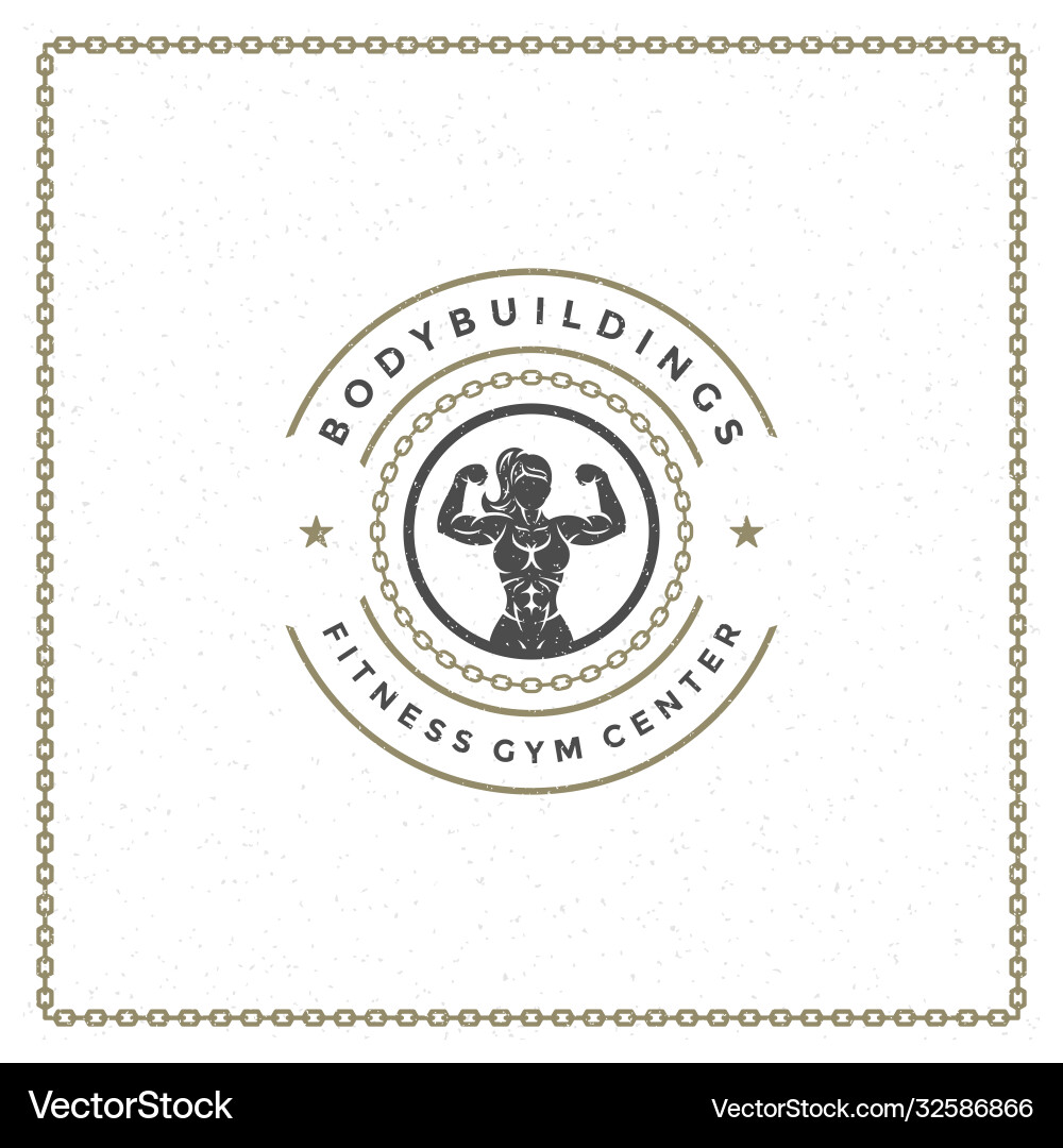 Fitness gym badge or emblem Royalty Free Vector Image