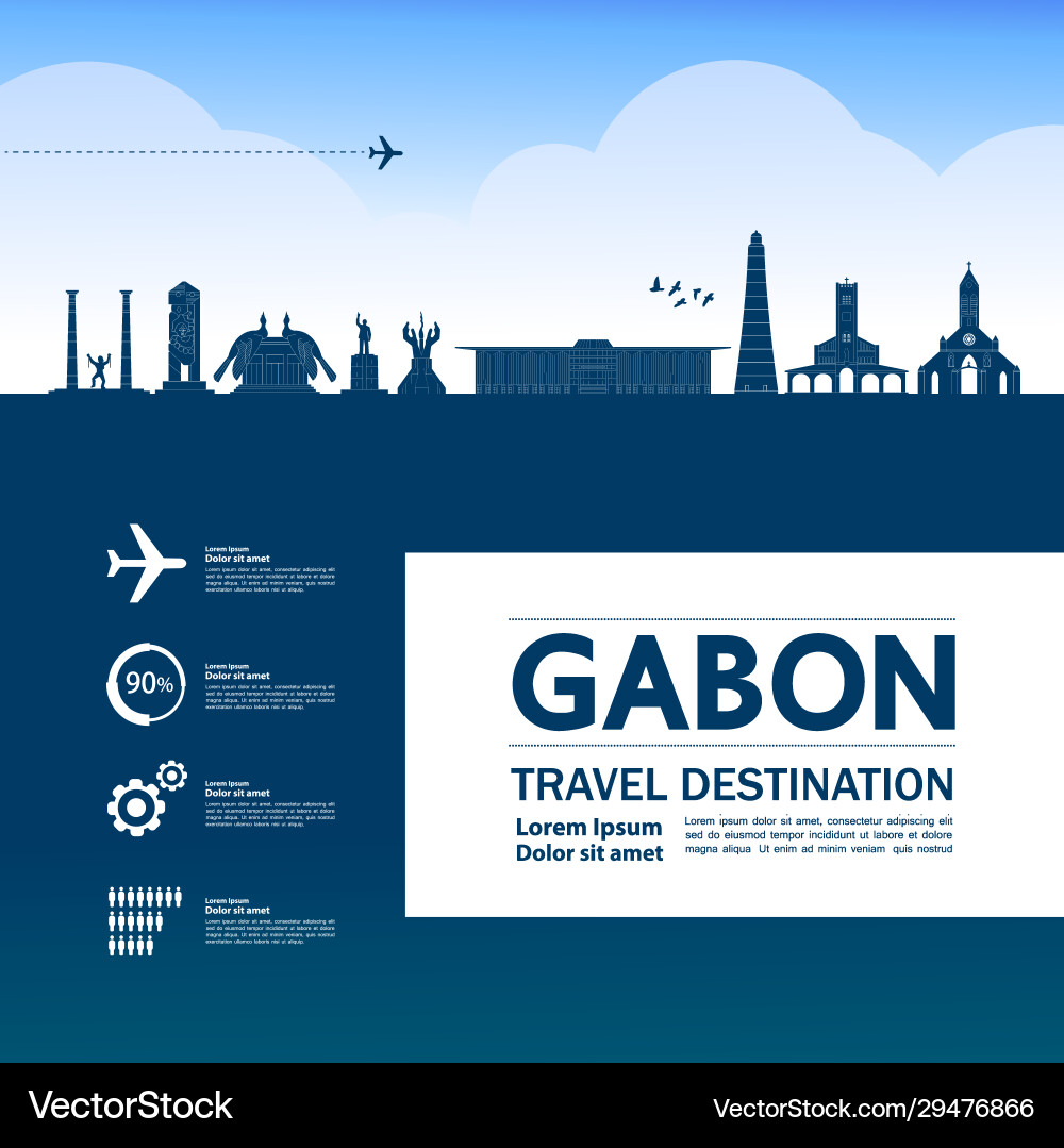 Gabon travel destination Royalty Free Vector Image