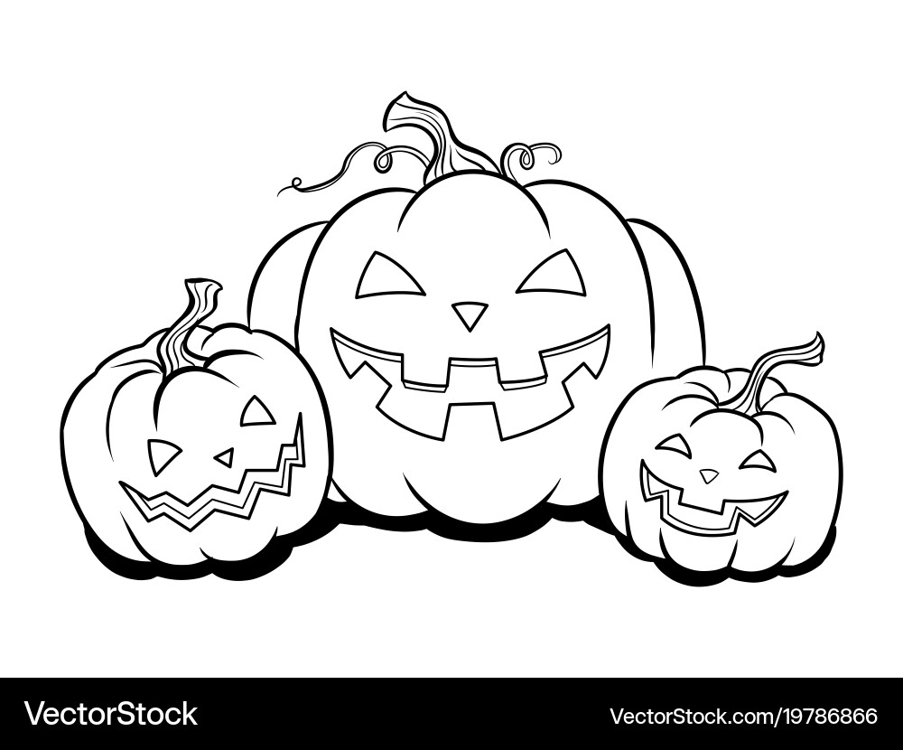 Halloween pumpkin coloring book Royalty Free Vector Image