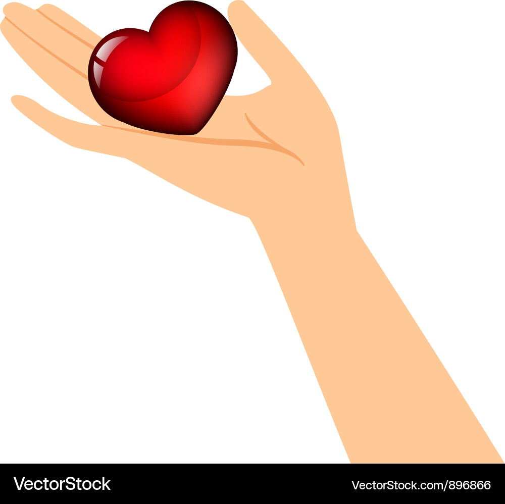 Hand holding the heart Royalty Free Vector Image