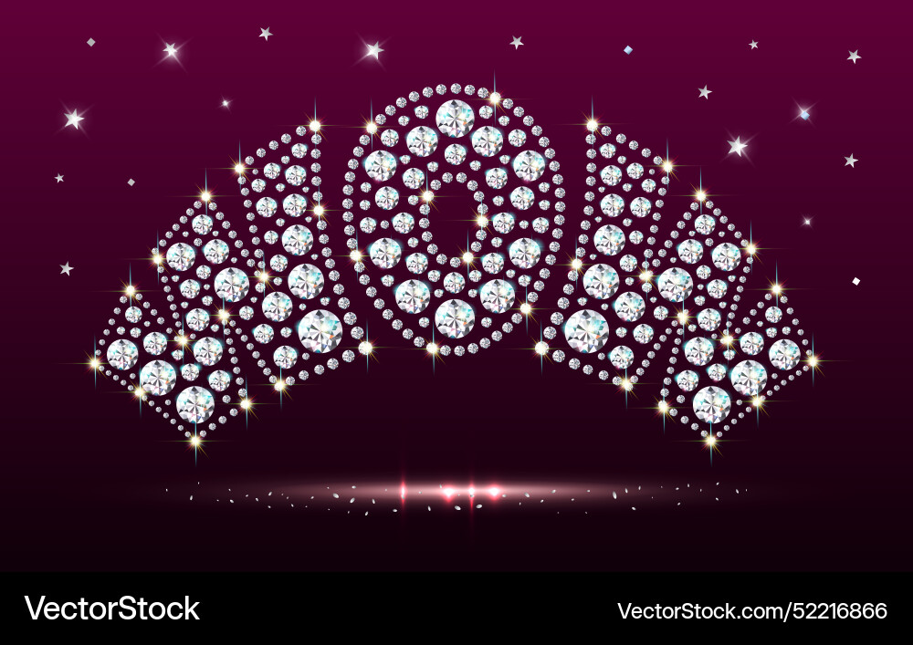 Letters wow made from sparkling diamonds Vector Image